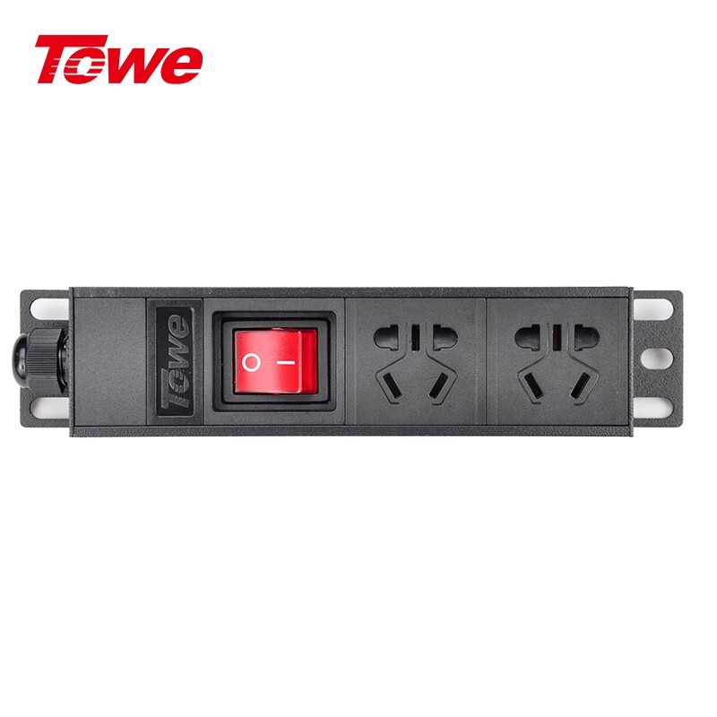 TOWE同为8位pdu电源机柜插座基础款10a PDU电源分配器国标10A IDC机房数据中心PDU排插国标总控10A 8位10A新国标五孔，EN10/G800K - 同为(Towe)官方商城