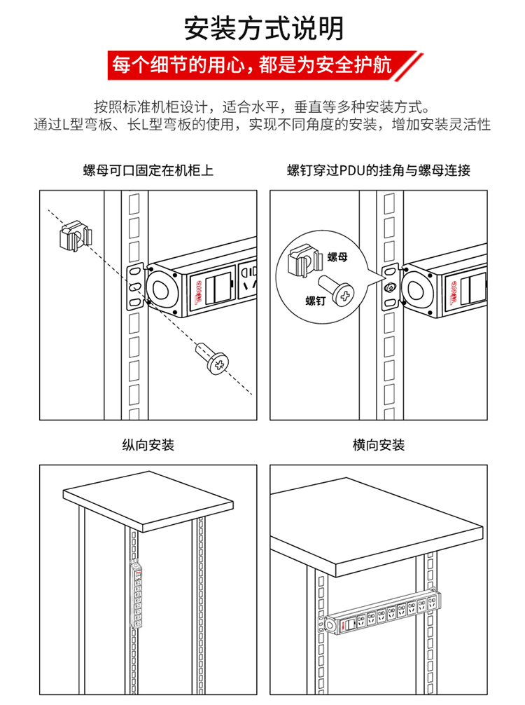 TOWE同为国标防脱扣PDU插排 输出10A16A国标三孔高可靠性pdu 防脱扣国标PDU 1位国标三孔16A+7位国标三孔10A SPD防雷，EN16/G802S-L - 同为(Towe)官方商城